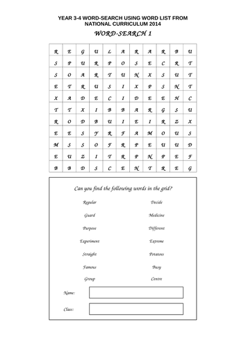 YEAR 3 WORD-SEARCH by PUBLICSECONDARY - Teaching Resources - TES