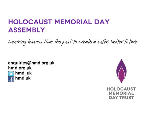 Assembly for KS2 for Holocaust Memorial Day 2015 | Teaching Resources