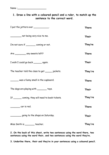 The Difference Between There Their And They're Worksheets The Difference Between There Their And They're Worksheets