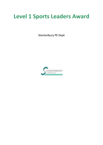 Sports Leaders Level 1 Booklet | Teaching Resources