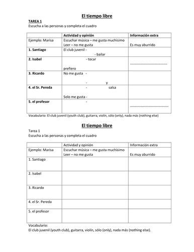 Hobbies - Me gusta + infinitive vs Hago, leo, etc | Teaching Resources