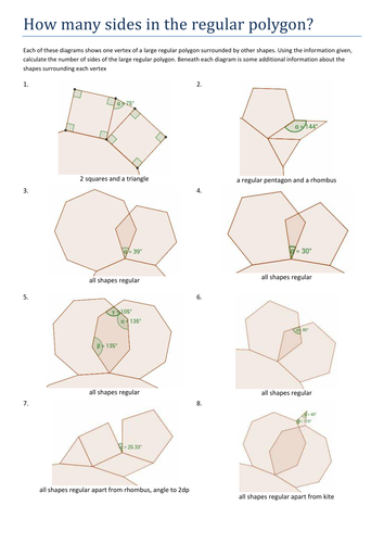 How many sides does the regular polygon have? Exterior angles extension ...