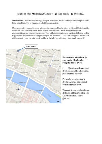 Directions dialogue - French | Teaching Resources