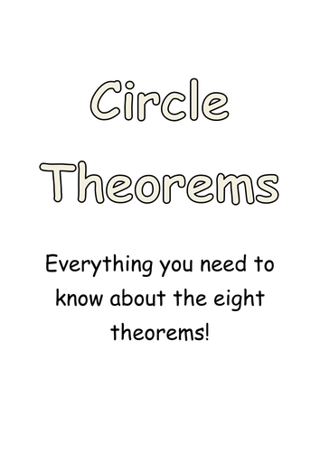 Circle theorems booklet | Teaching Resources Circle theorems booklet | Teaching Resources