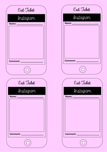 Instagram Exit Tickets | Teaching Resources