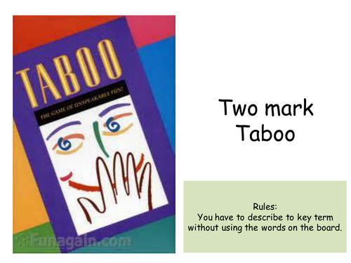 Taboo Religious Studies Key Terms | Teaching Resources