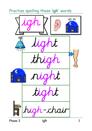 Phase 3 long vowels: ai, ee, igh, oa, oo. Table/group cards | Teaching ...