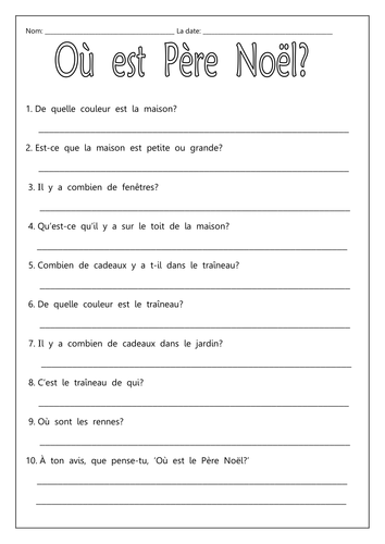 Où est le Père Noël? 2014 | Teaching Resources
