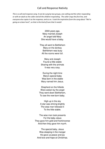 EYFS/KS1 Call and Response Nativity (Short!) | Teaching Resources