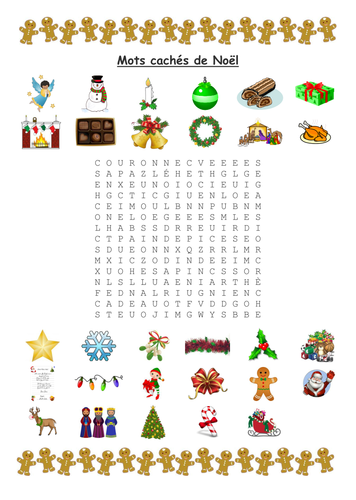 French Christmas Dominoes & Word Search | Teaching Resources