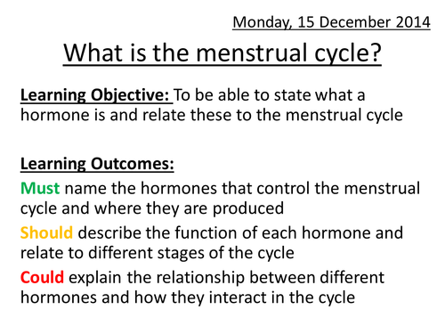 What is the mensrual cycle? | Teaching Resources