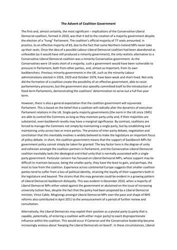 Introduction to the Coalition Government | Teaching Resources