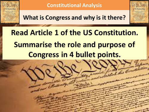 Introduction to US Congress | Teaching Resources