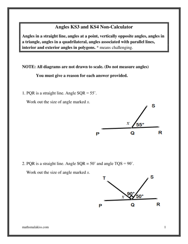 Angles & parallel lines -- Maziarz Mapped | Teaching Resources