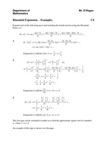 Binomial Expansion | Teaching Resources