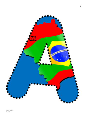 Brazil Flag Themed Alphabet and Numbers | Teaching Resources