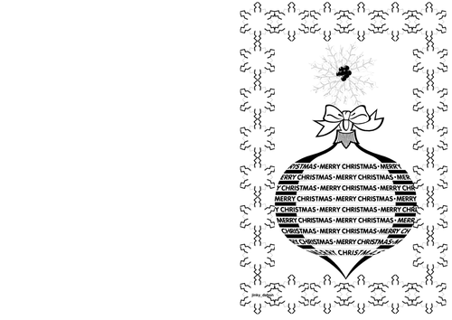 Christmas Day Themed Cards (BW) | Teaching Resources