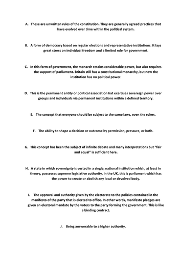 Political Vocabulary | Teaching Resources