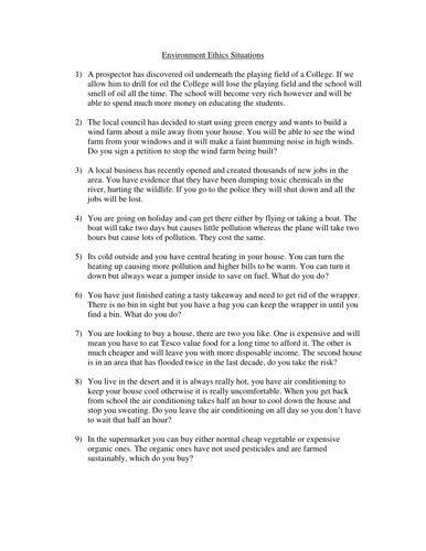 Environmental Ethics and Civics Activity | Teaching Resources