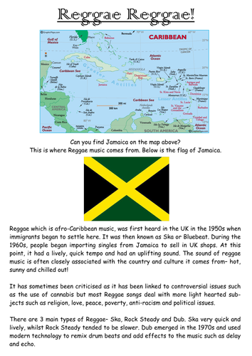 History of Reggae Worksheet | Teaching Resources
