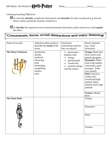 The Musical World of Harry Potter | Teaching Resources
