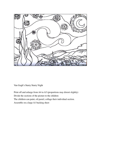 Van Gogh's Starry Night - Group Project | Teaching Resources