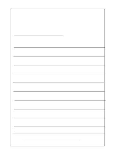 lines for letter with room to create own boarder | Teaching Resources