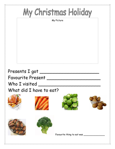 My Christmas holiday handout | Teaching Resources