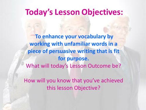 Apprentice Scheme - Analytical Writing - lesson 5 | Teaching Resources