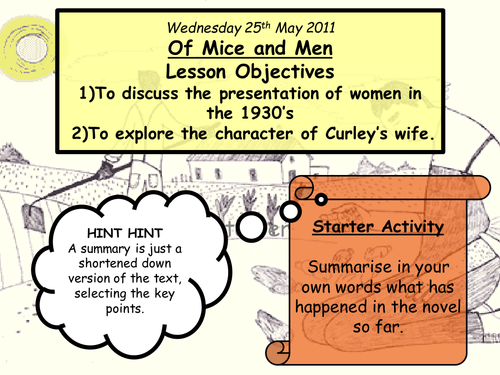 Of Mice and Men Representation Of Women | Teaching Resources