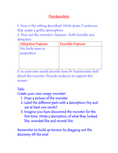 Frankenstein's monster | Teaching Resources