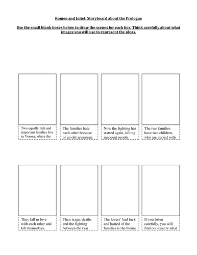 Storyboard of the Prologue: Romeo and Juliet by oops_vip - Teaching ...