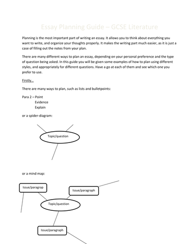 Essay planning guide | Teaching Resources