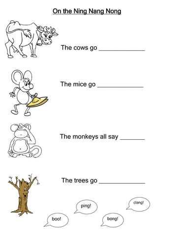 On the ning nang nong poem and cloze activity by loretolady - Teaching ...