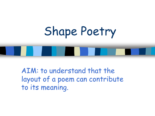 Shape poetry | Teaching Resources