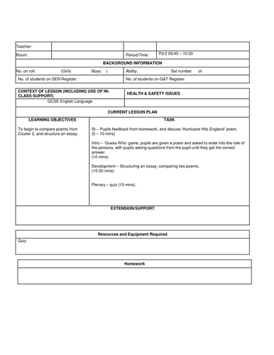 Poetry: Cluster 2 poems Lesson 9 | Teaching Resources