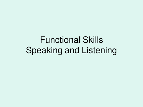 Functional skills- discussion S&L | Teaching Resources
