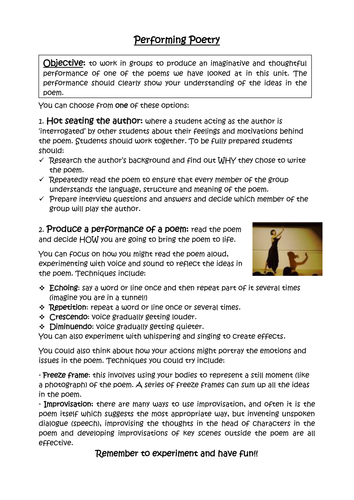 Performing poetry | Teaching Resources