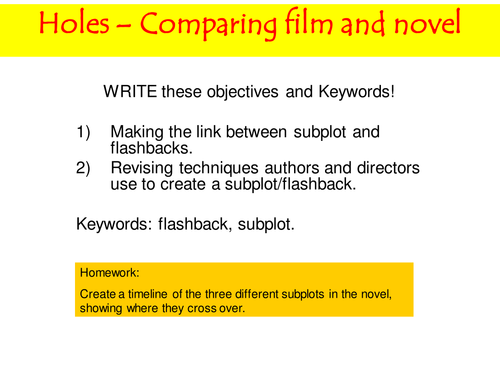 Holes - Comparing the film to novel - full lesson | Teaching Resources