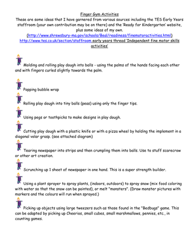 Fine Motor and Handwriting Development Activities by - UK Teaching ...
