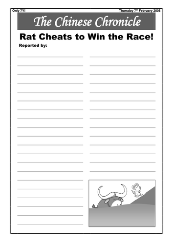 Chinese New Year - Newspaper Front Page Template | Teaching Resources