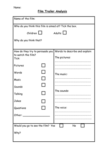 Persuasion Film Trailer Analysis | Teaching Resources