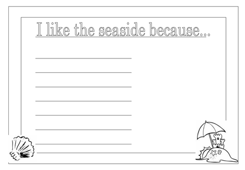 Beach writing frames | Teaching Resources