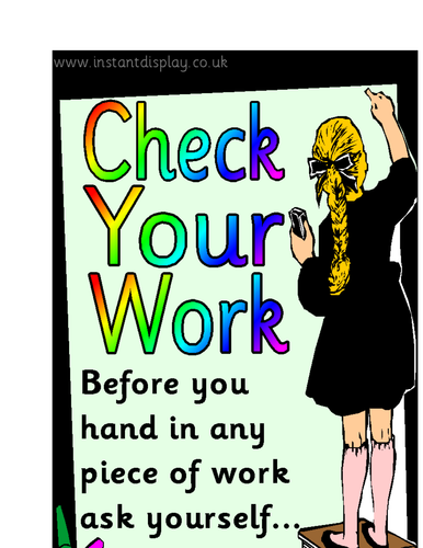 Check your work self assessment posters | Teaching Resources Check your work self assessment posters | Teaching Resources