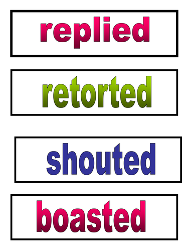 Synonyms for "said" | Teaching Resources