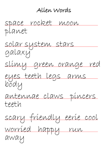 Space and Alien Themed handouts | Teaching Resources