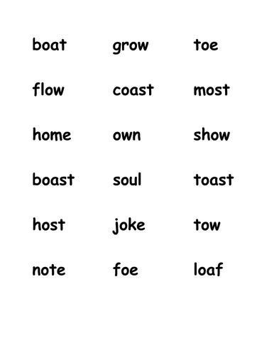 "O-e" sounds | Teaching Resources