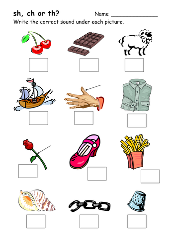 sh ch th worksheet | Teaching Resources