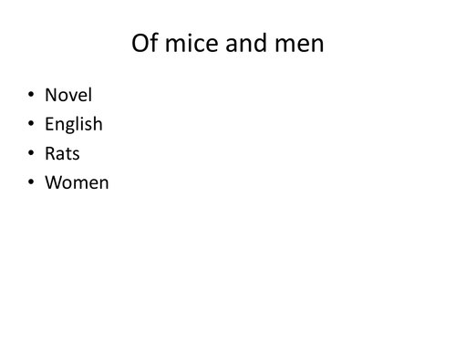 Of Mice and Men - Use of Language | Teaching Resources