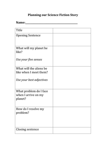 Planning Our Science Fiction Story | Teaching Resources